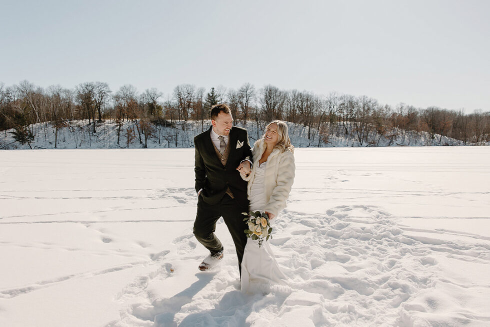 Bride & Groom Embrace Negative Temps on a Frozen Lake - St. Croix ...